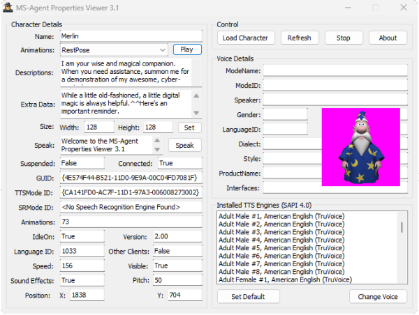 Microsoft Agent Properties Viewer - Agentpedia